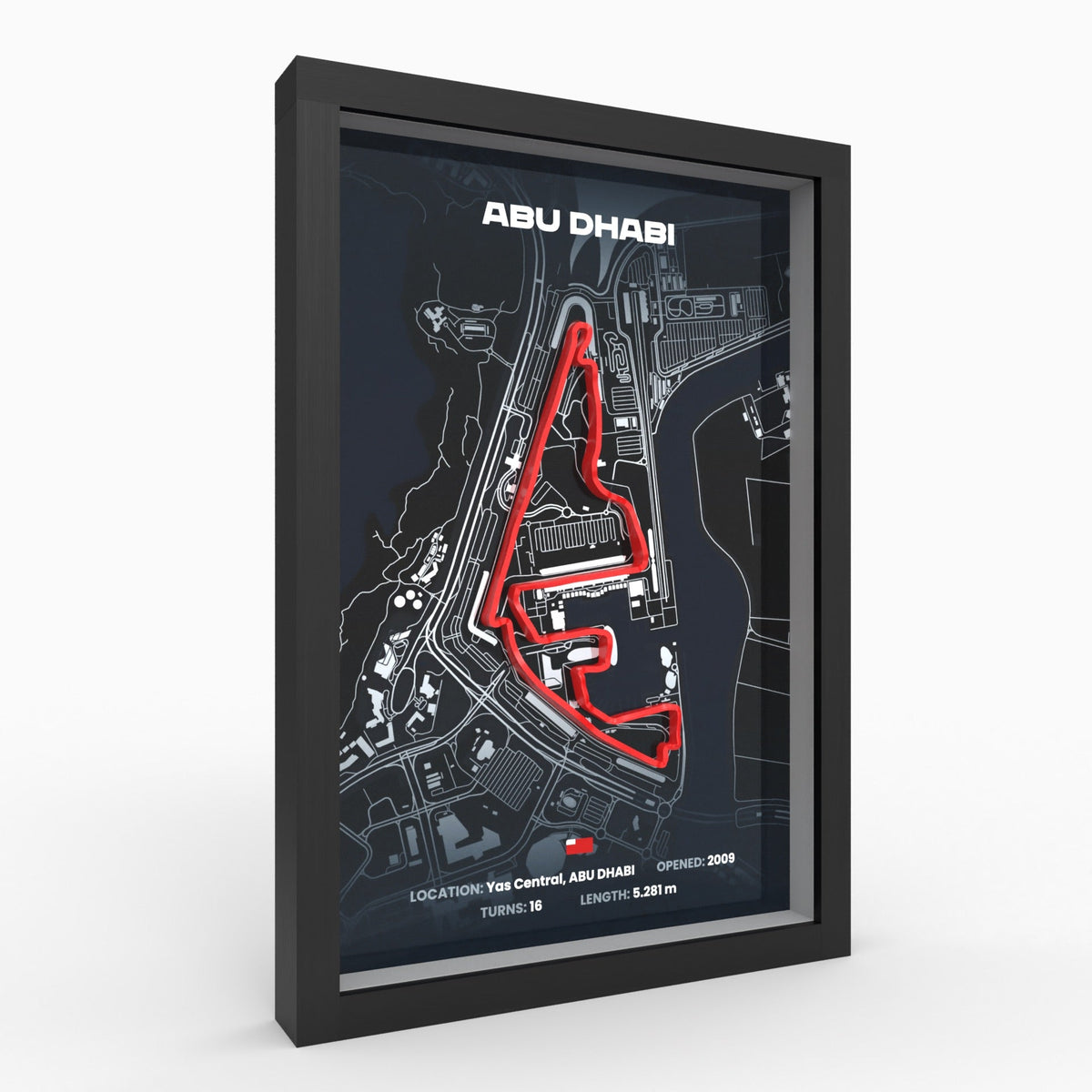 AP10 Yas Marina Circuit 3D Poster (gerahmt) – PARTS33 - Drift & Racing Shop