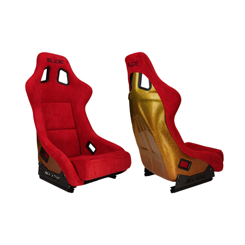 SLIDE KS2 Racing Seat Suede Rood/Goud Glanzend – PARTS33 - Drift ...